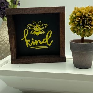 Wall Decor | Bee Happy Bee Kind Mini Wood Sign | Poshmark
